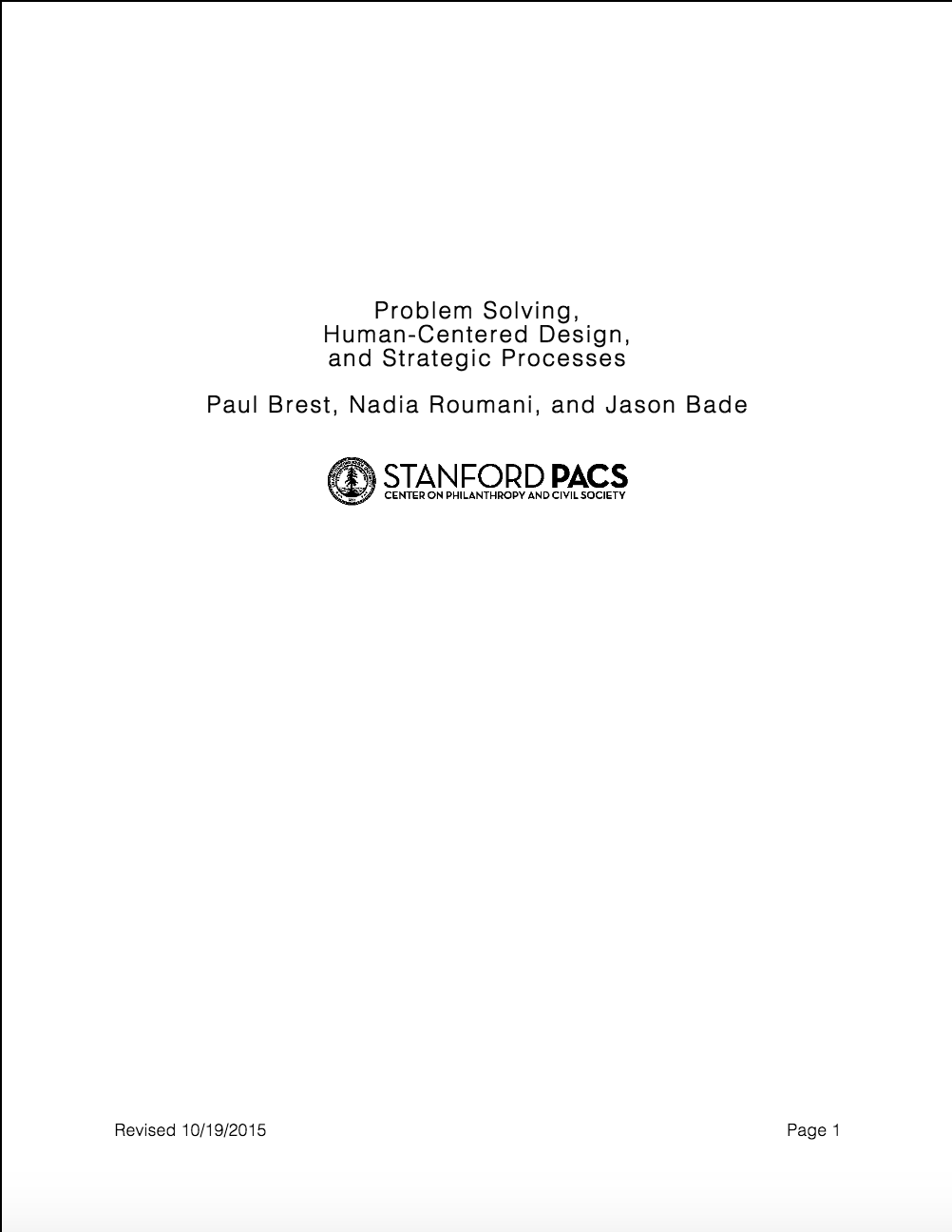 Problem Solving Human Centered Design And Strategic Processes