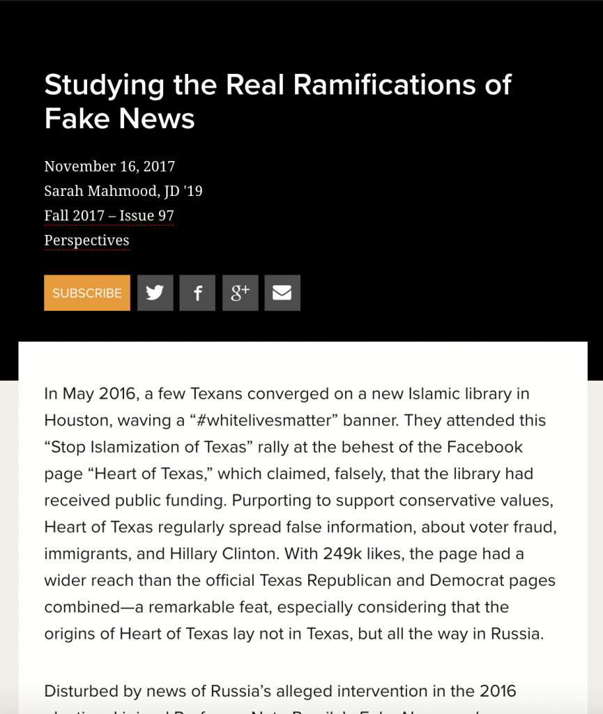 Studying The Real Ramifications Of Fake News Stanford Pacs