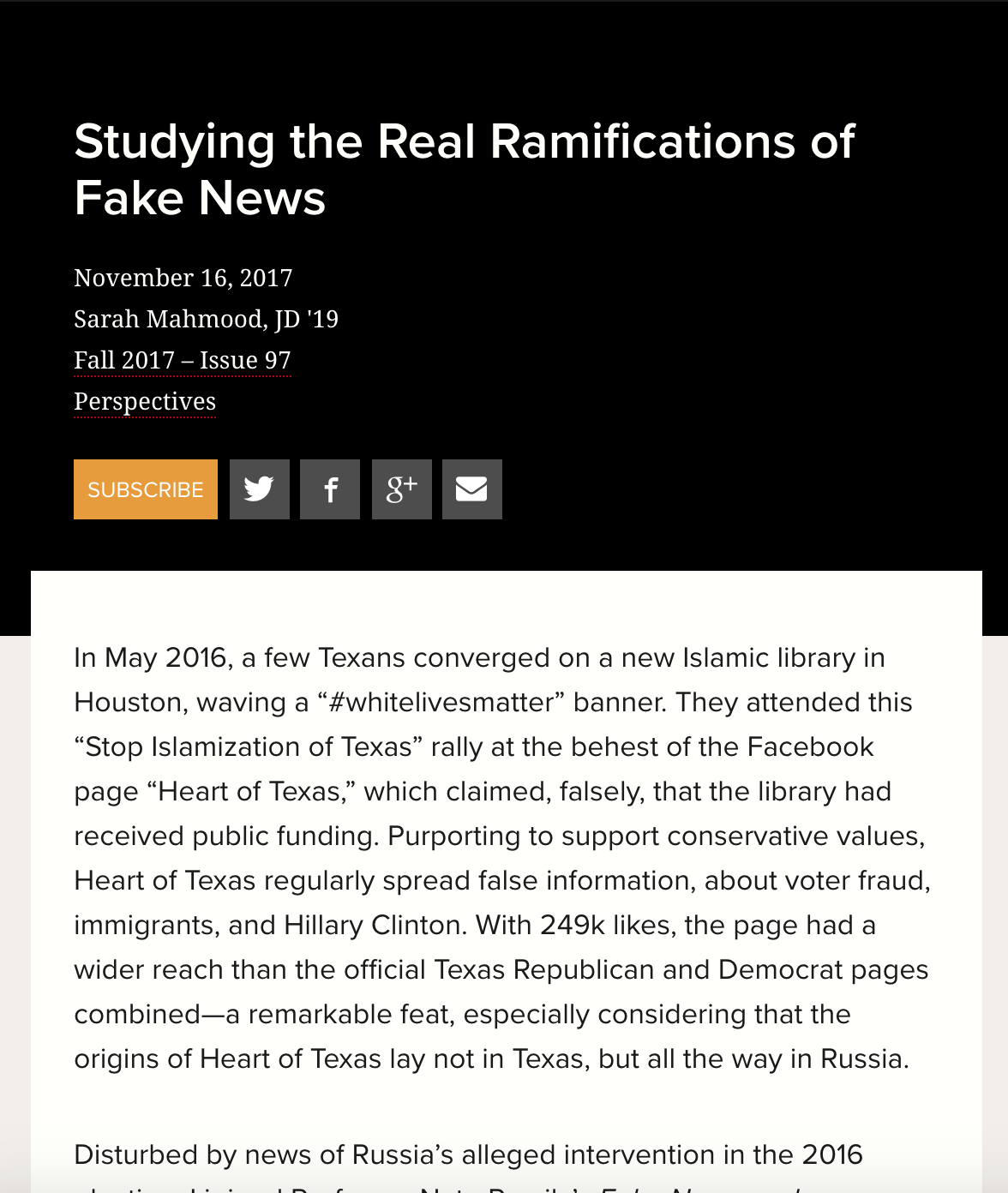 Studying the Real Ramifications of Fake News - Stanford PACS