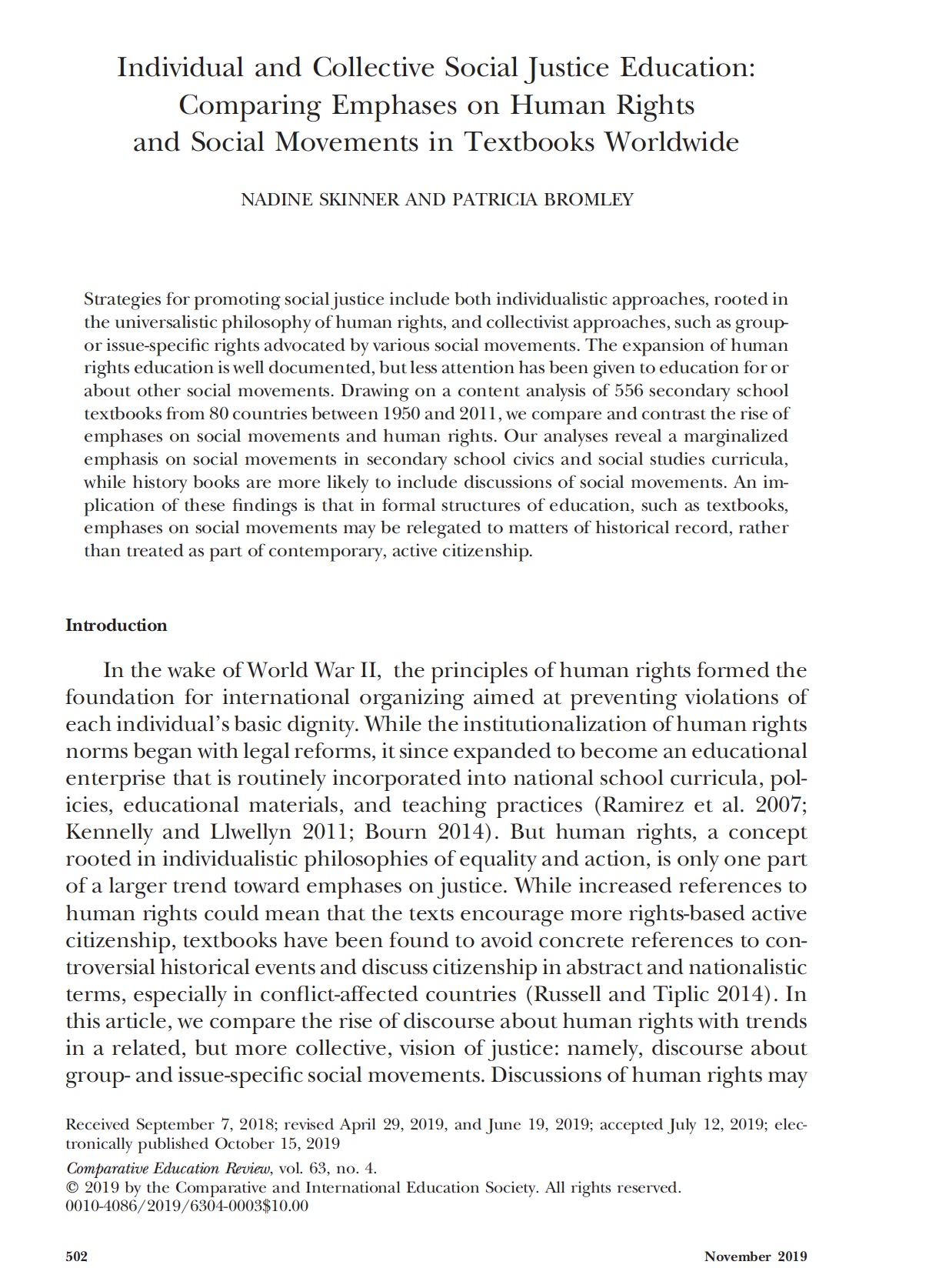 Individual and Collective Social Justice Education: Comparing Emphases ...